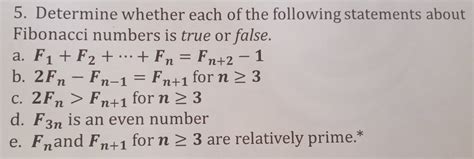 Solved Determine Whether Each Of The Following Statements About