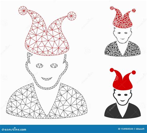 Joker Vector Mesh Carcass Model And Triangle Mosaic Icon Stock Vector Illustration Of Collage