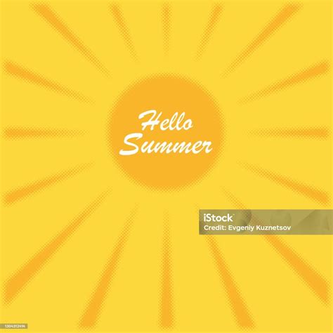 노란색 배경에 원 광선 및 텍스트가 있는 컬러 그림입니다 0명에 대한 스톡 벡터 아트 및 기타 이미지 0명 계절 고풍스런