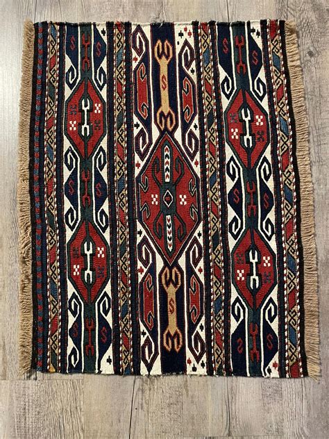 Handmade Antique Persian Style Sumak Collectible Kilim 13 X 18