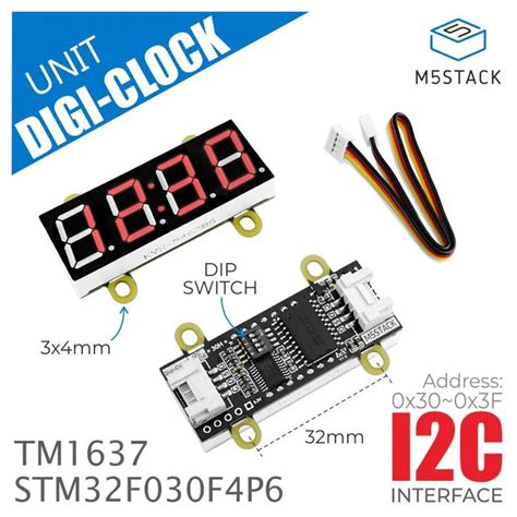 m5stack red 7 segment digit clock unit the pi hut