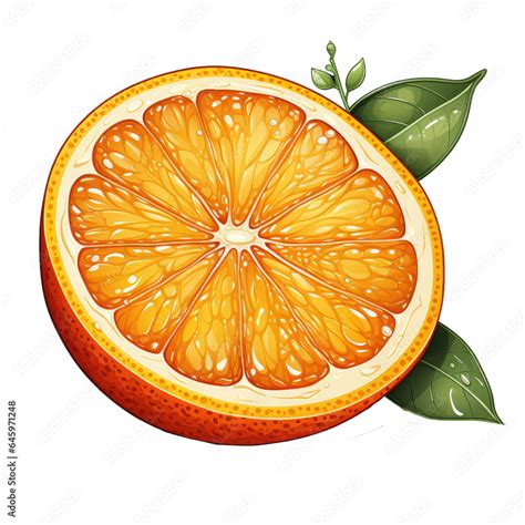 Orange Slice Clipart PNG Image Transparent Background Cartoon Vector Style Generative AI