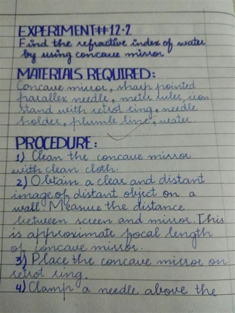 SOLUTION Refractive Index Of Water Using Concave Mirror Studypool