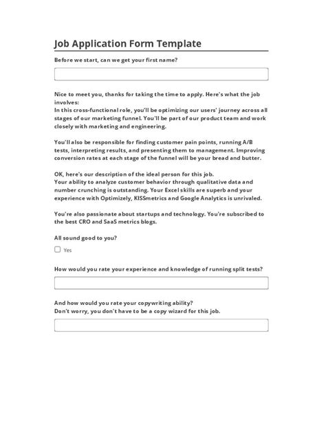 Automate Job Application Form Template Airslate