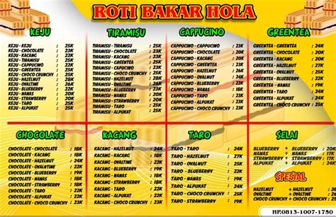 Menu At Roti Bakar Bandung Hola Merauke