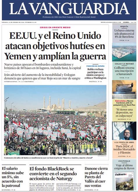 Portadas De Los Periódicos Del Sábado 13 De Enero De 2024