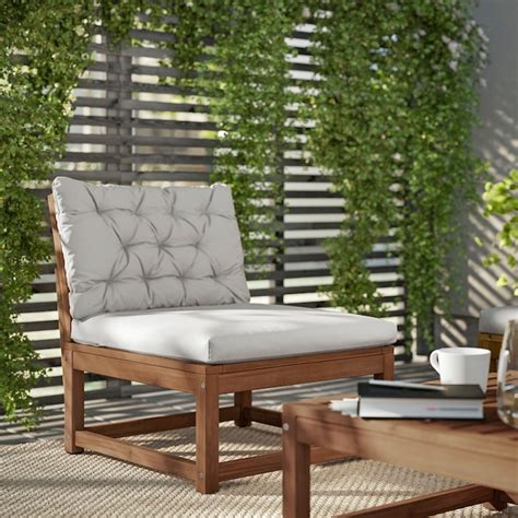 NÄmmarÖ Easy Chair Outdoor Light Brown Stainedkuddarna Light Grey