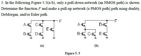 5 In The Following Figure 5 5 A B Only A Pull Down Network An Nmos Path Is Shown Determine