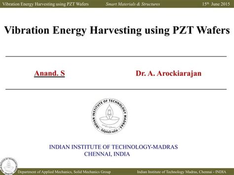 Smart Materials Structures And Vibration Energy Harvesting Using Pzt Wafers Pdf