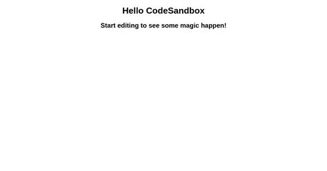 React Codesandbox React Codesandbox