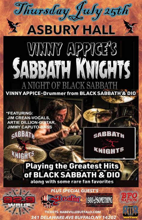 Vinny Appices Sabbath Knights Tickets At Asbury Hall In Buffalo By