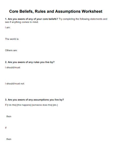 24 Core Beliefs Examples Pdf Examples 24 Core Beliefs Examples Pdf Examples
