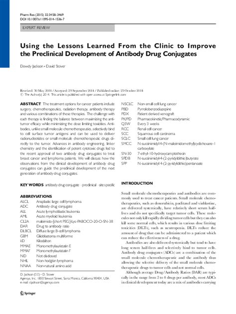 Using The Lessons Learned From The Clinic To Improve The Preclinical