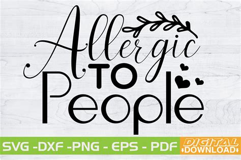 Allergic To People SVG Design Graphic By Svgwow760 Creative Fabrica