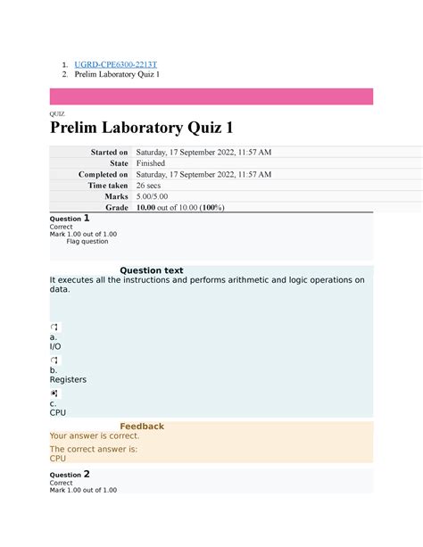 micro lab quiz 1 1 ugrd cpe6300 2213t prelim laboratory quiz 1 quiz