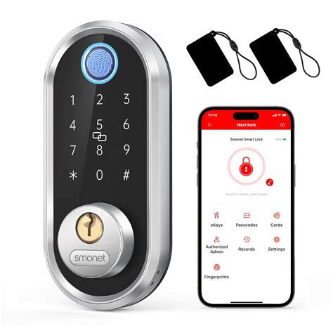 Smart Deadbolt Smonet Fingerprint Electronic Deadbolt Door Lock With Keypad Bluetooth Keyless