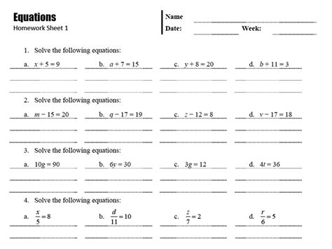 Equations Homework Sheets Mathsfaculty Worksheets Library