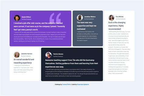 GitHub Olisa187 Frontend Mentor Testimonials