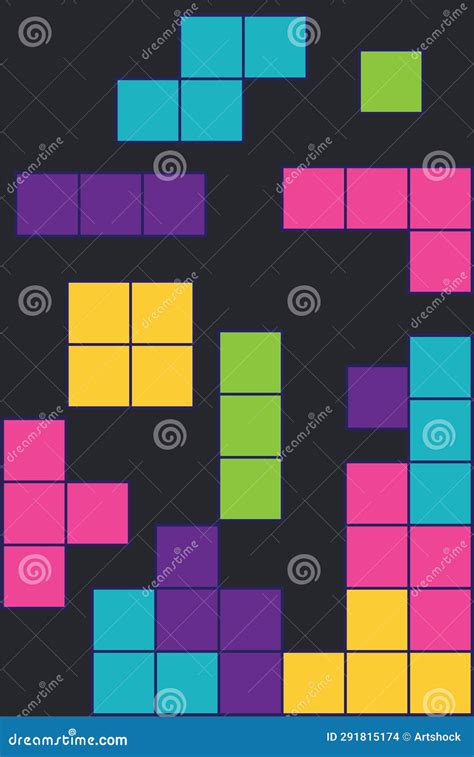 Tetris Bricks Seamless Background Vector 66696162