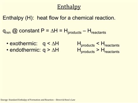 Enthalpy Hesss Law Chemistry Presentation