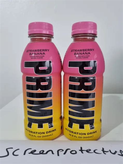 2x Prime Hydration Strawberry Banana In Hand Ready To Ship New Usa