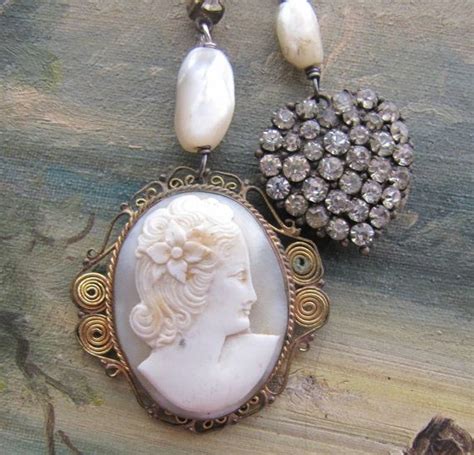 Reserved For R Rhinestone Love Etsy Vintage Assemblage Jewelry Vintage Assemblage Necklace
