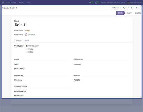 Odoo User Security Roles Webkul