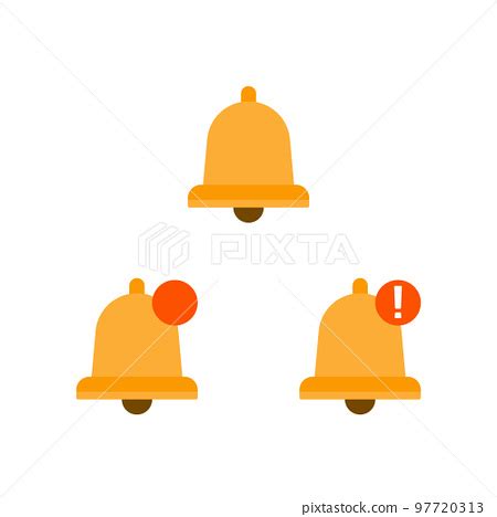 響鈴通知圖標集 3 種類型 插圖素材 97720313 PIXTA圖庫