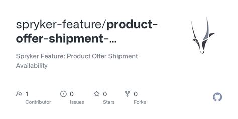 GitHub Spryker Feature Product Offer Shipment Availability Spryker