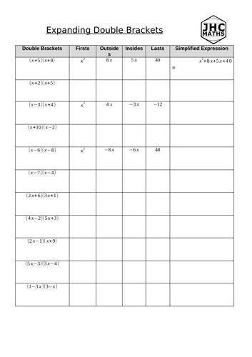 Expanding Double Brackets Scaffolded And Mistakes Teaching Resources