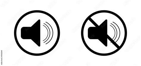Vector Icons Of Mute And Unmute Speaker Volume Isolated On White Background Audio Speaker