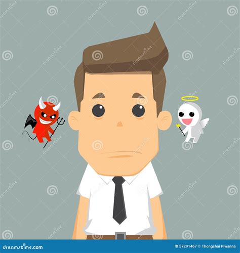 Shoulder Devil And Angel Stock Vector Illustration Of Holiness 57291467