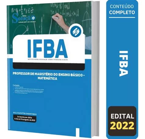 Apostila Concurso Ifba 2022 Professor De Matemática Mercadolivre