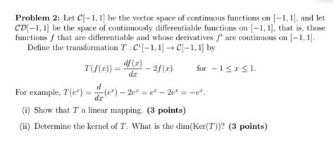 solved problem 2 let c[ 1 1] be the vector space of