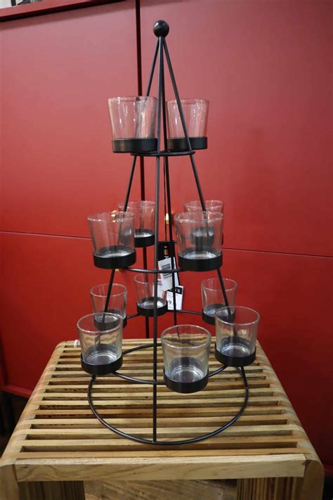 Tealight Candleabra Metal And Glass H35cm Allens