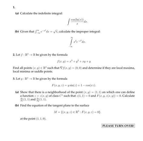 Solved A Calculate The Indefinite Integral
