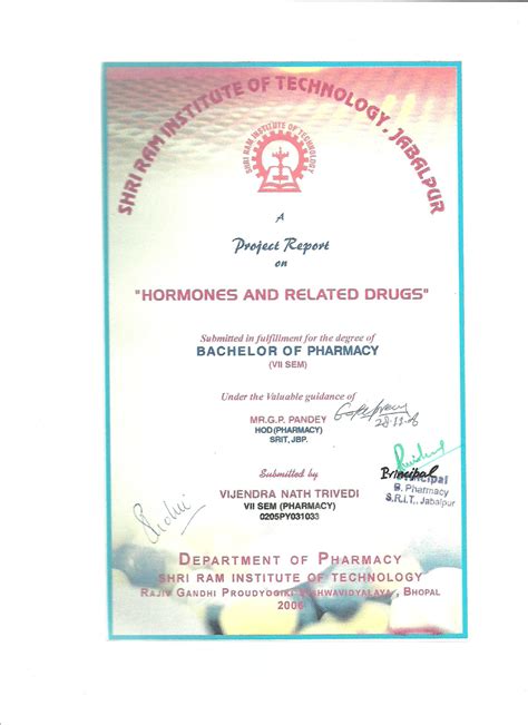 Pdf Hormones And Related Drugs B Pharm Project Report