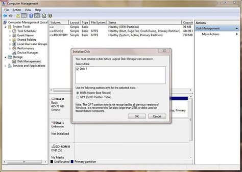 Disk Management Unknown Not Initialized Drive Solved Windows 7 Forums