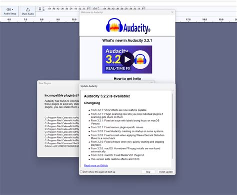 no in app report of new 3 2 2 release · issue 4037 · audacity audacity