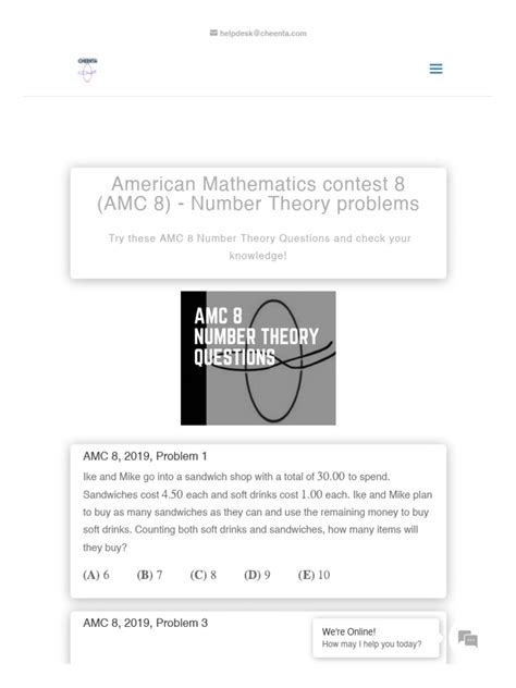 Amc 8 Number Theory Questions Year Wise Cheenta Download Free Pdf