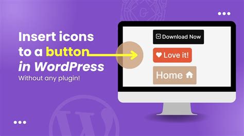 How To Add Icon To A Button In Wordpress Without Plugin Youtube