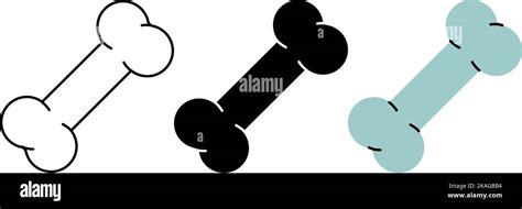 Set Of Human Bone Symbols Human Bone Icons In Color Black And Thin