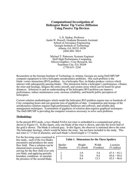 Helicopter Rotor Tip Vortex Diffusion Pdf Physics Science