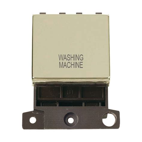 Click MiniGrid Polished Brass 20A Double Pole Washing Machine Ingot Switch Module UKES