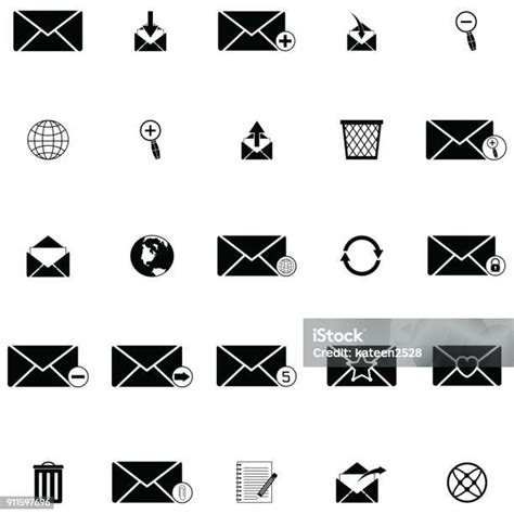 電子郵件圖示集向量圖形及更多互聯網圖片 互聯網 信 文件 信封 Istock
