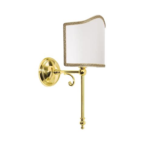 Brass Wall Lamp With Shaped Shade And Gold Border Ghidini 1849