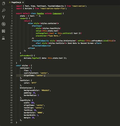 passing data between screens in react native