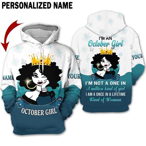 Personalized Name Birthday Outfit October Girl This Queen Kind Of Woma