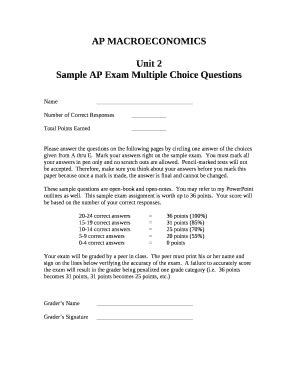 Sample AP Exam Multiple Choice Questions Doc Template PdfFiller