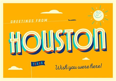 Greetings From Houston Texas Usa Stock Vector Illustration Of Star